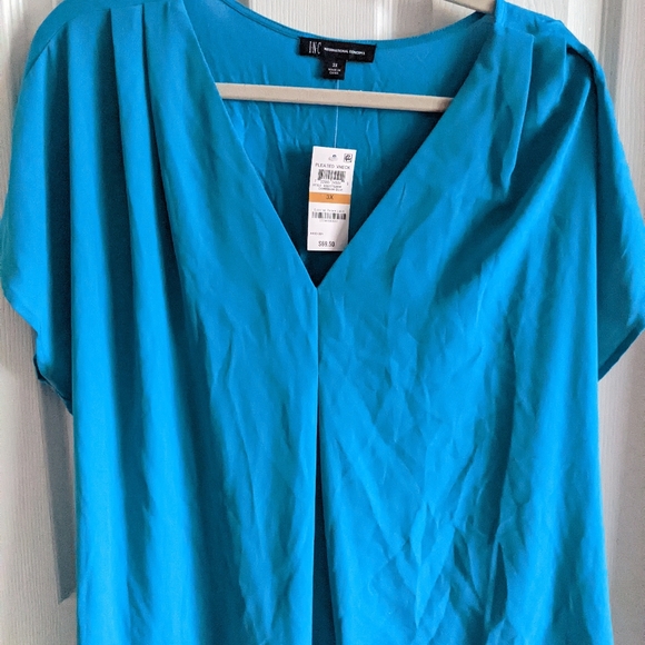 INC International Concepts | Tops | Inc Plus Size 2 3 Cyan Blue Blouse ...